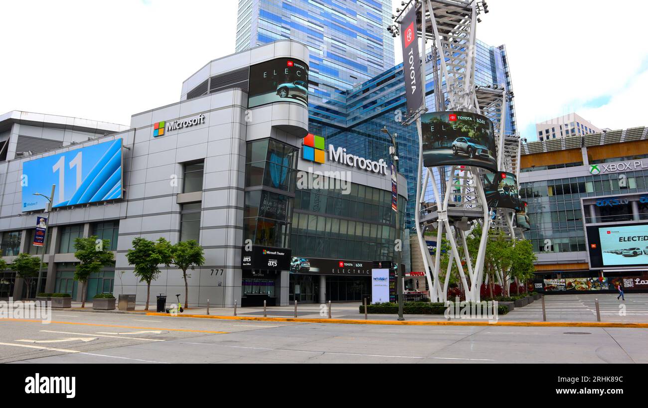 Los Angeles, California: Microsoft logo at Microsoft Theater, XBOX ...