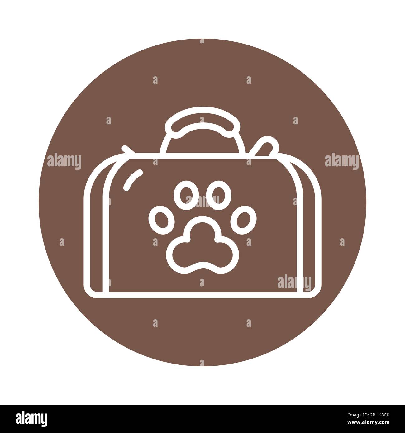 Carrier pet bag line color icon. Isolated vector element. Outline ...