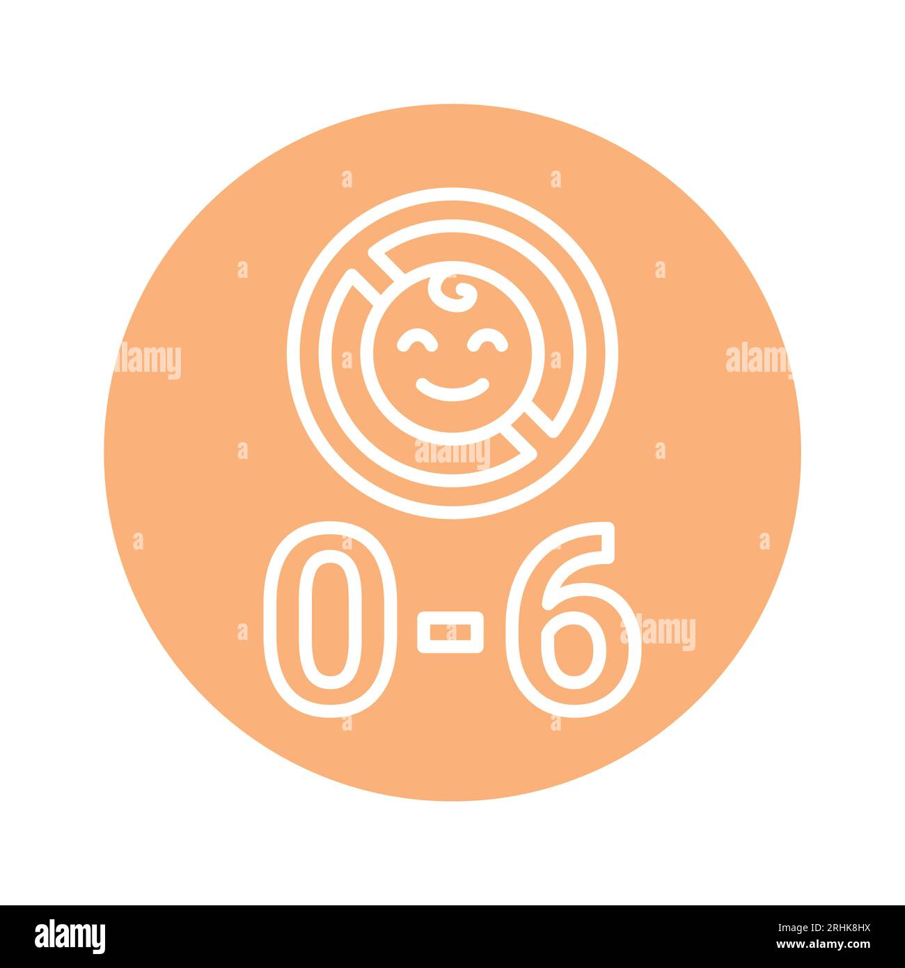 Age limit 0-6 line color icon. Isolated vector element. Outline ...