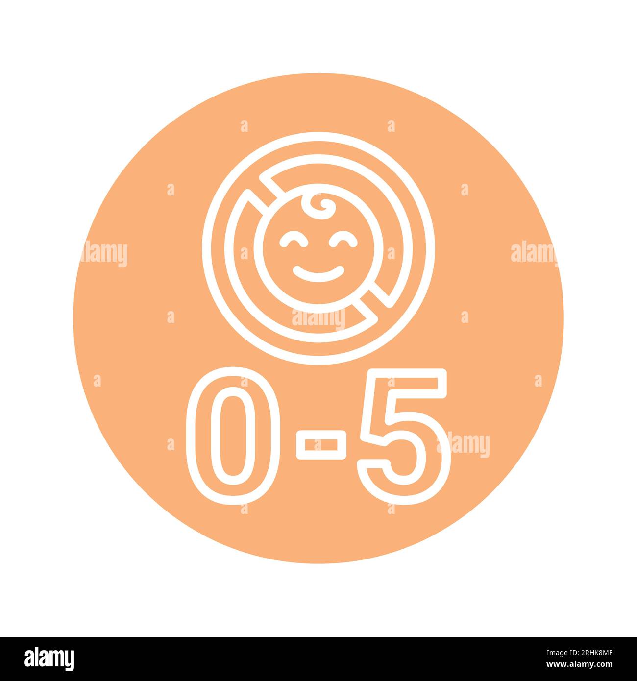 Age limit 0-5 line color icon. Isolated vector element. Outline ...