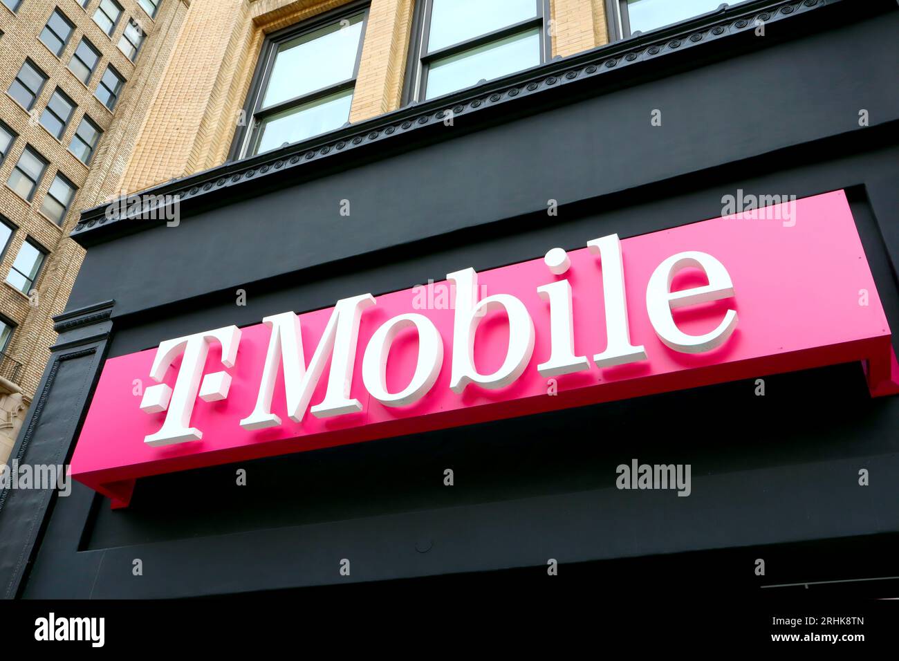 Los Angeles, California: T-Mobile sign. The United States based ...