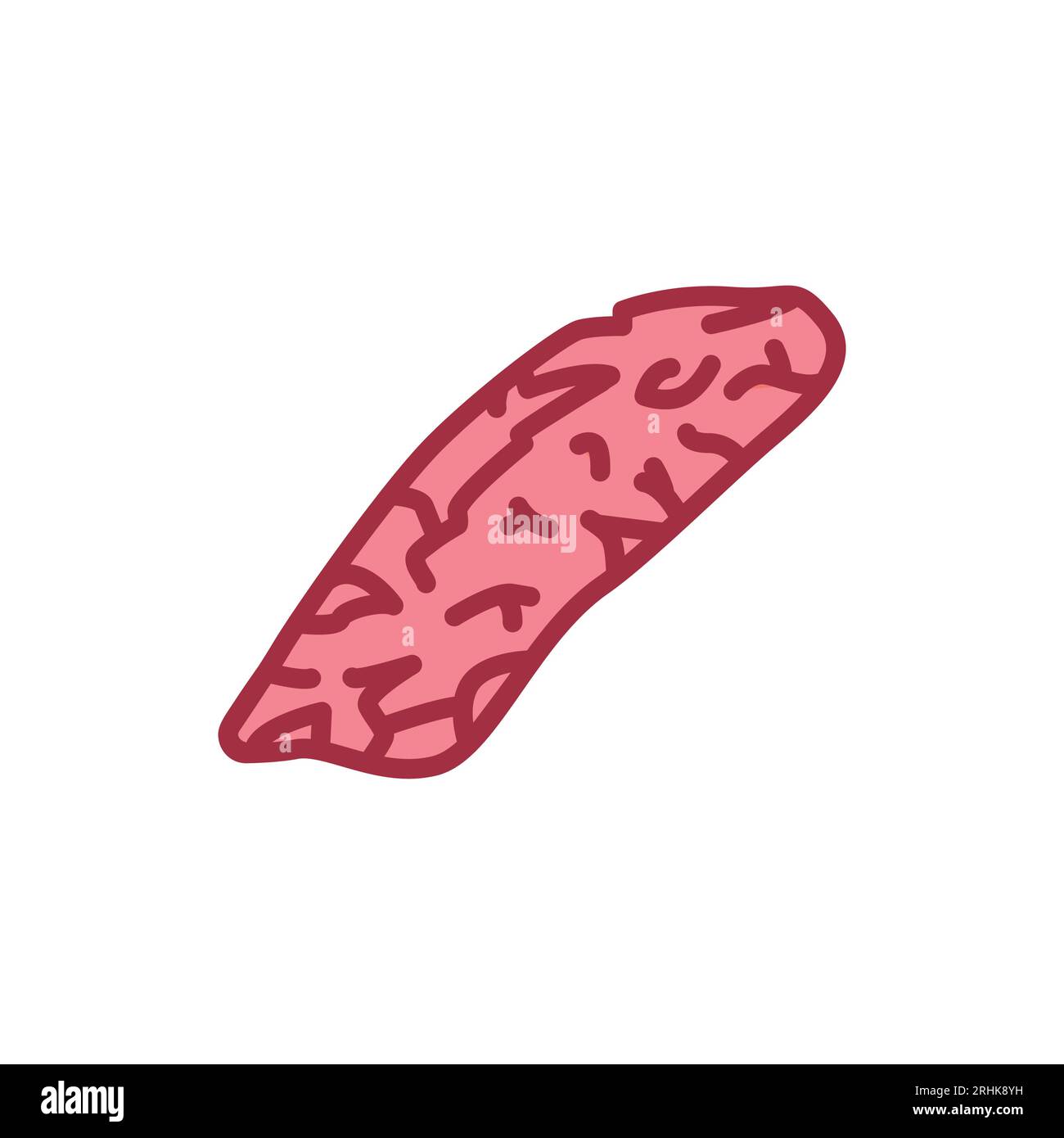 Beef flank color line icon. Cutting meat. Pictogram for web page ...