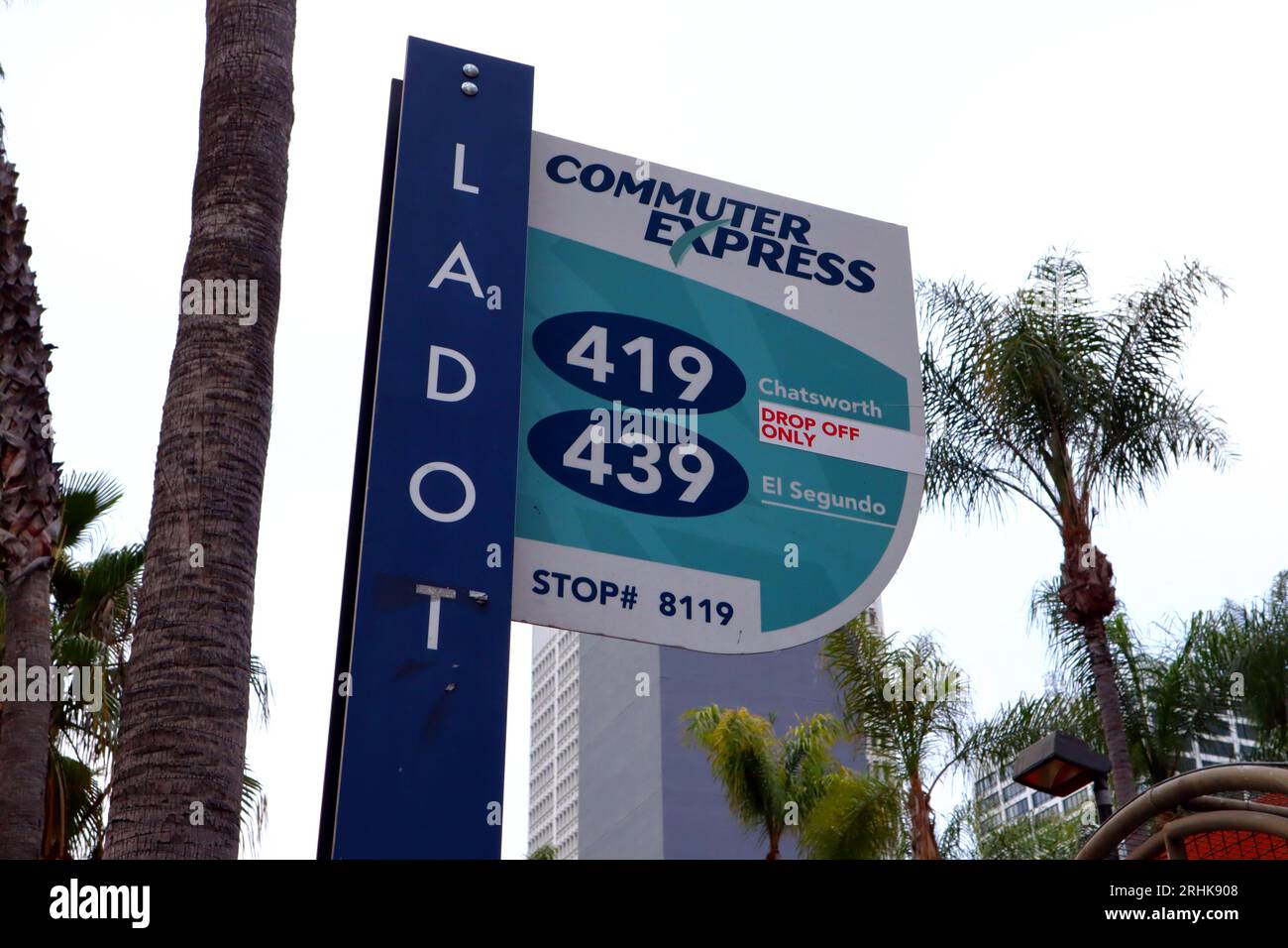 Los Angeles, California: Los Angeles LADOT Transit DASH Bus Stop Stock ...