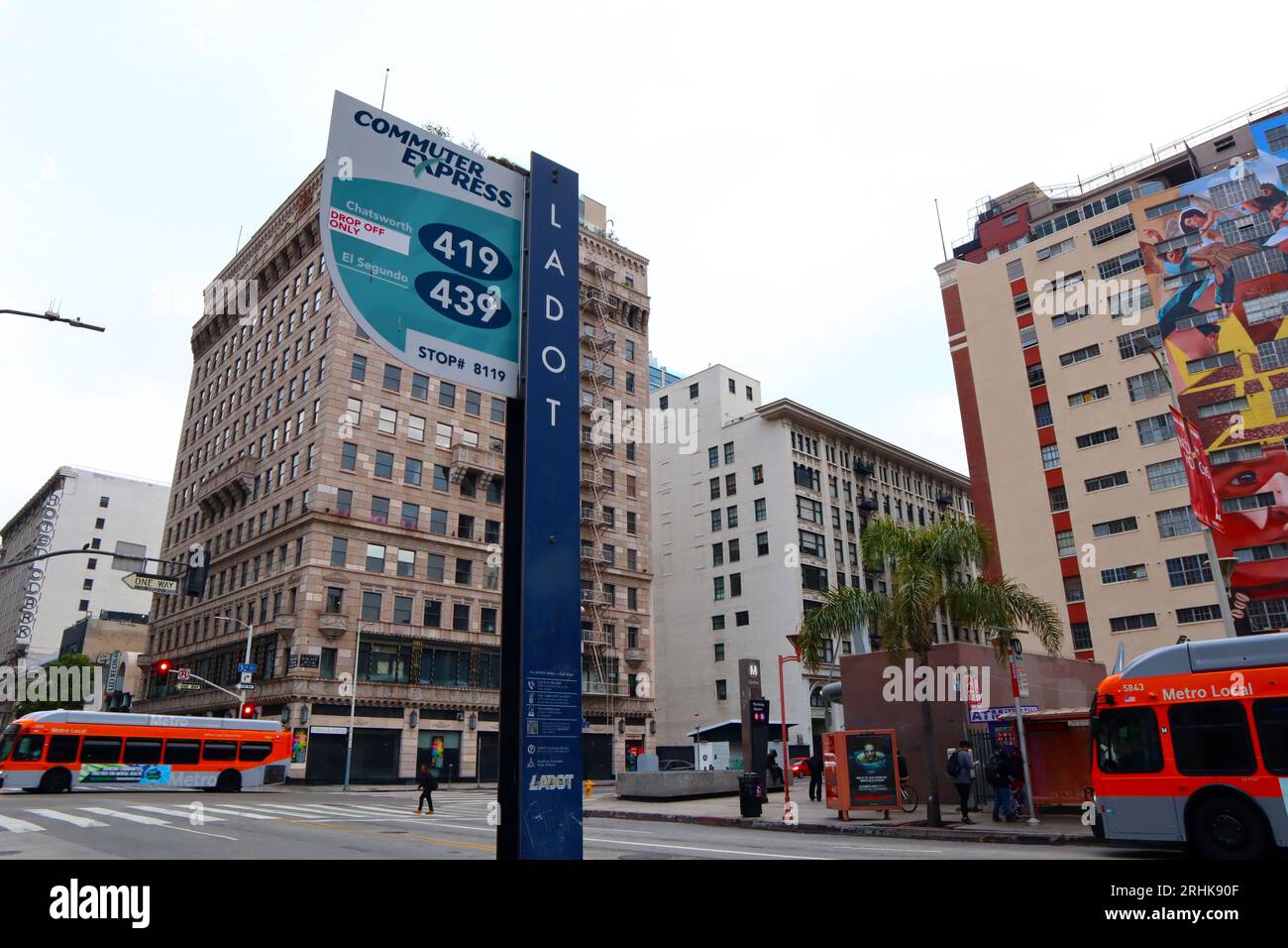 Los Angeles, California: Los Angeles LADOT Transit DASH Bus Stop Stock ...
