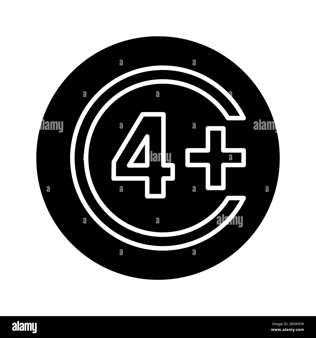 Age limit 4+ line color icon. Isolated vector element. Outline ...