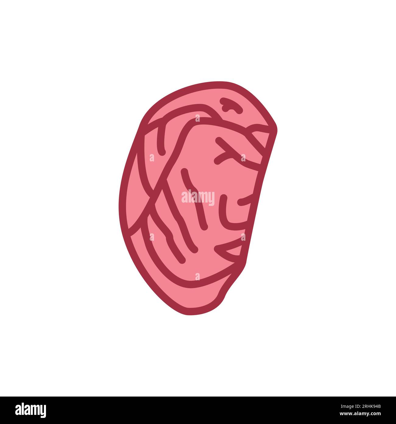 Ribeye beef steak color line icon. Cutting meat. Pictogram for web page ...