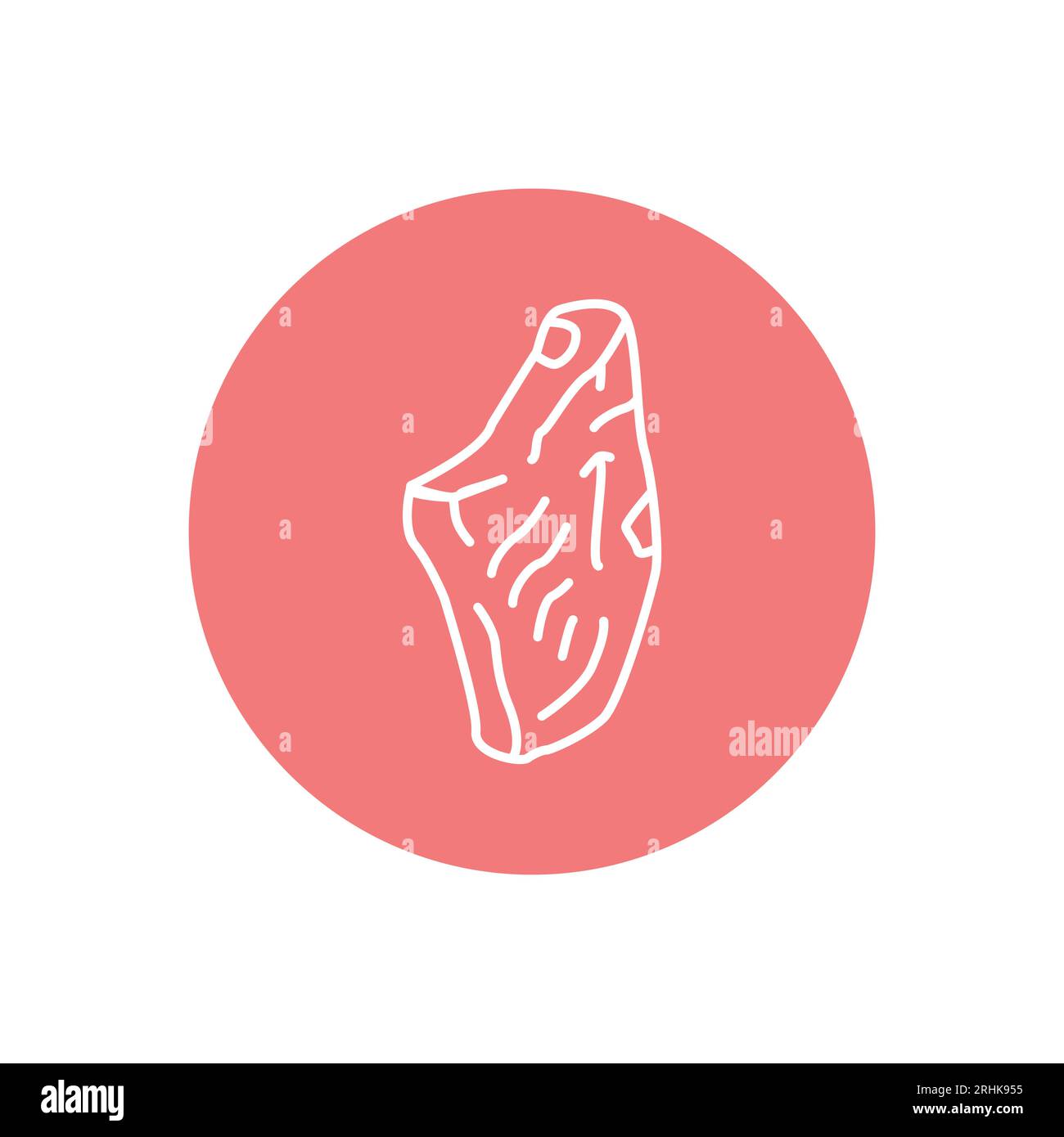 Beef hem color line icon. Cutting meat. Pictogram for web page, mobile ...
