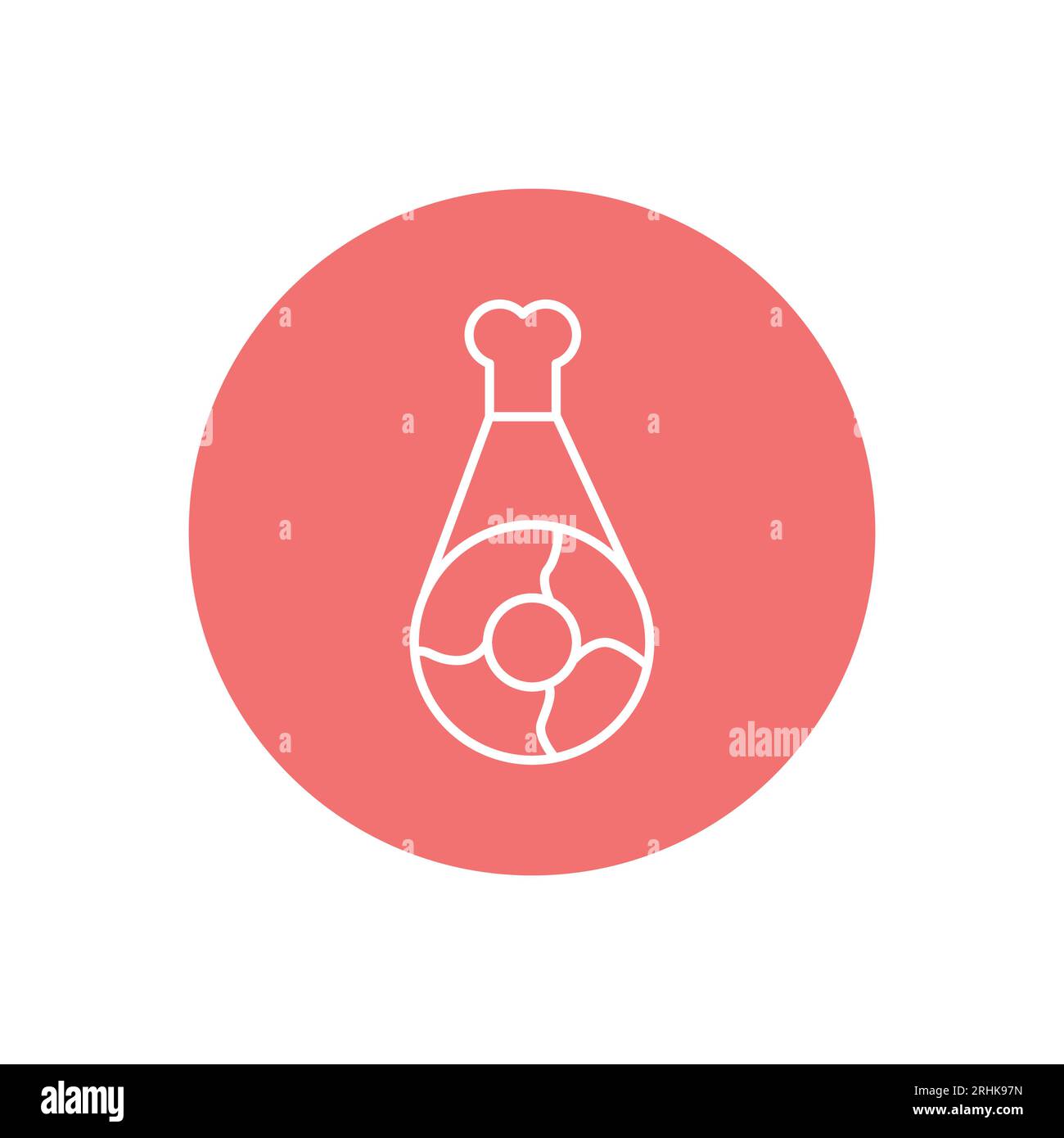 Beef leg color line icon. Cutting meat. Pictogram for web page, mobile ...