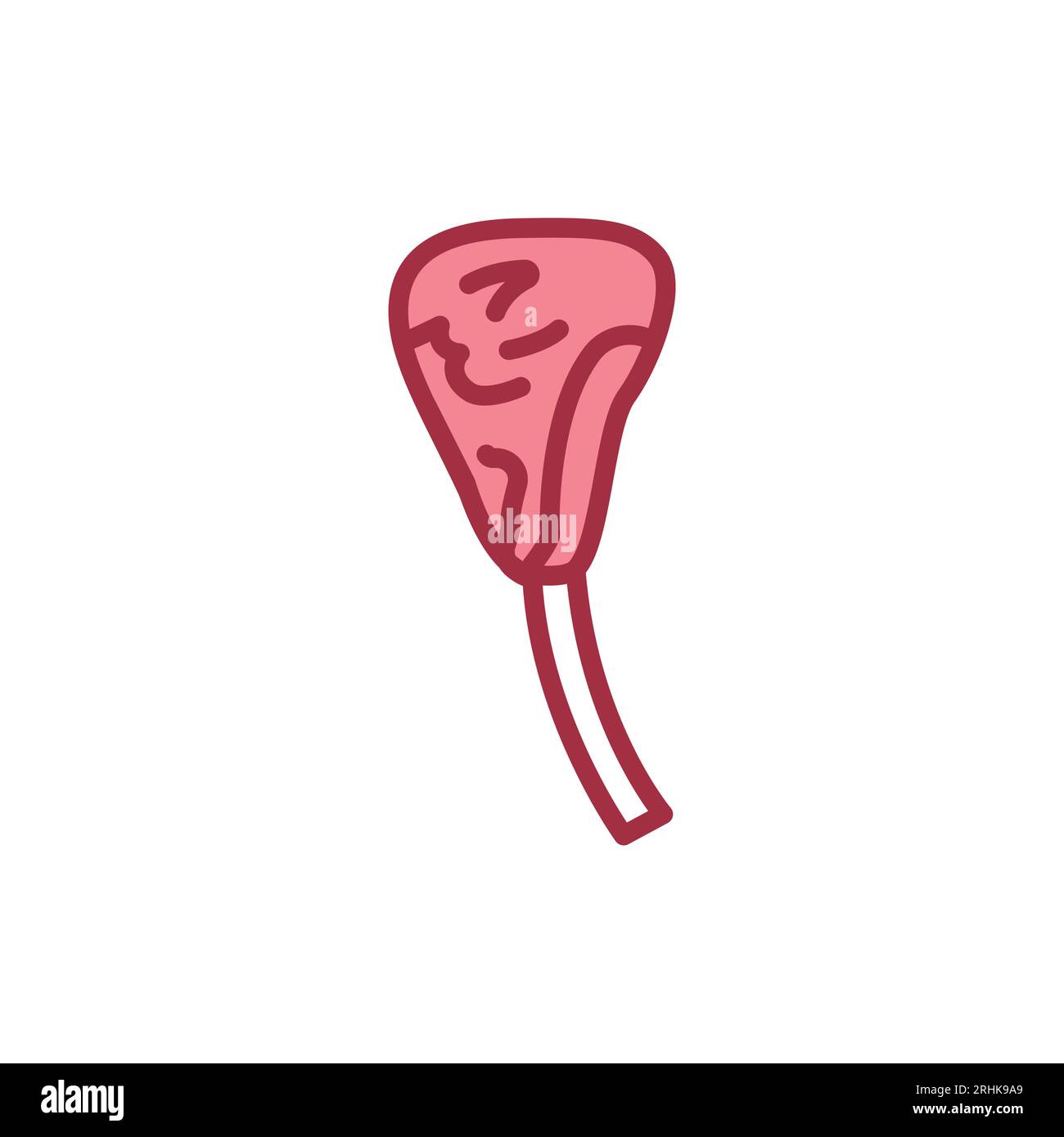 Beef tomahawk color line icon. Cutting meat. Pictogram for web page ...