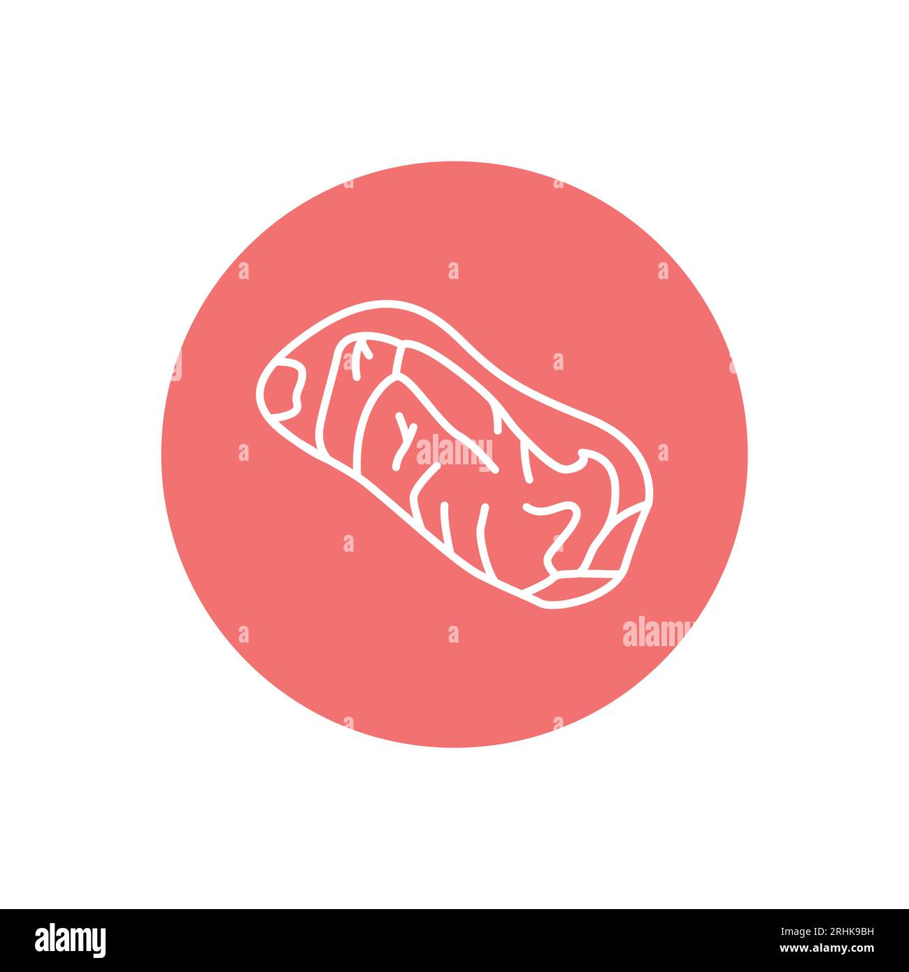 Beef striploin color line icon. Cutting meat. Pictogram for web page ...