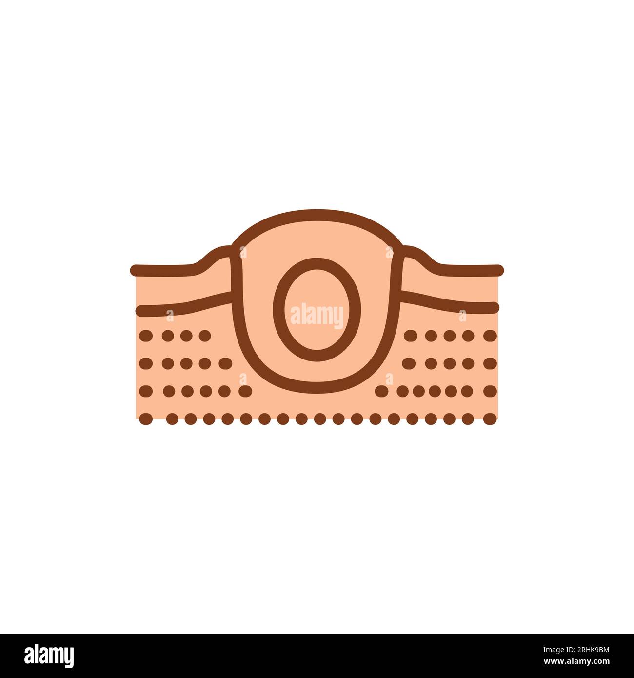 Black Dot Line Icon Dermatology Disease Skin Problem Stock Vector