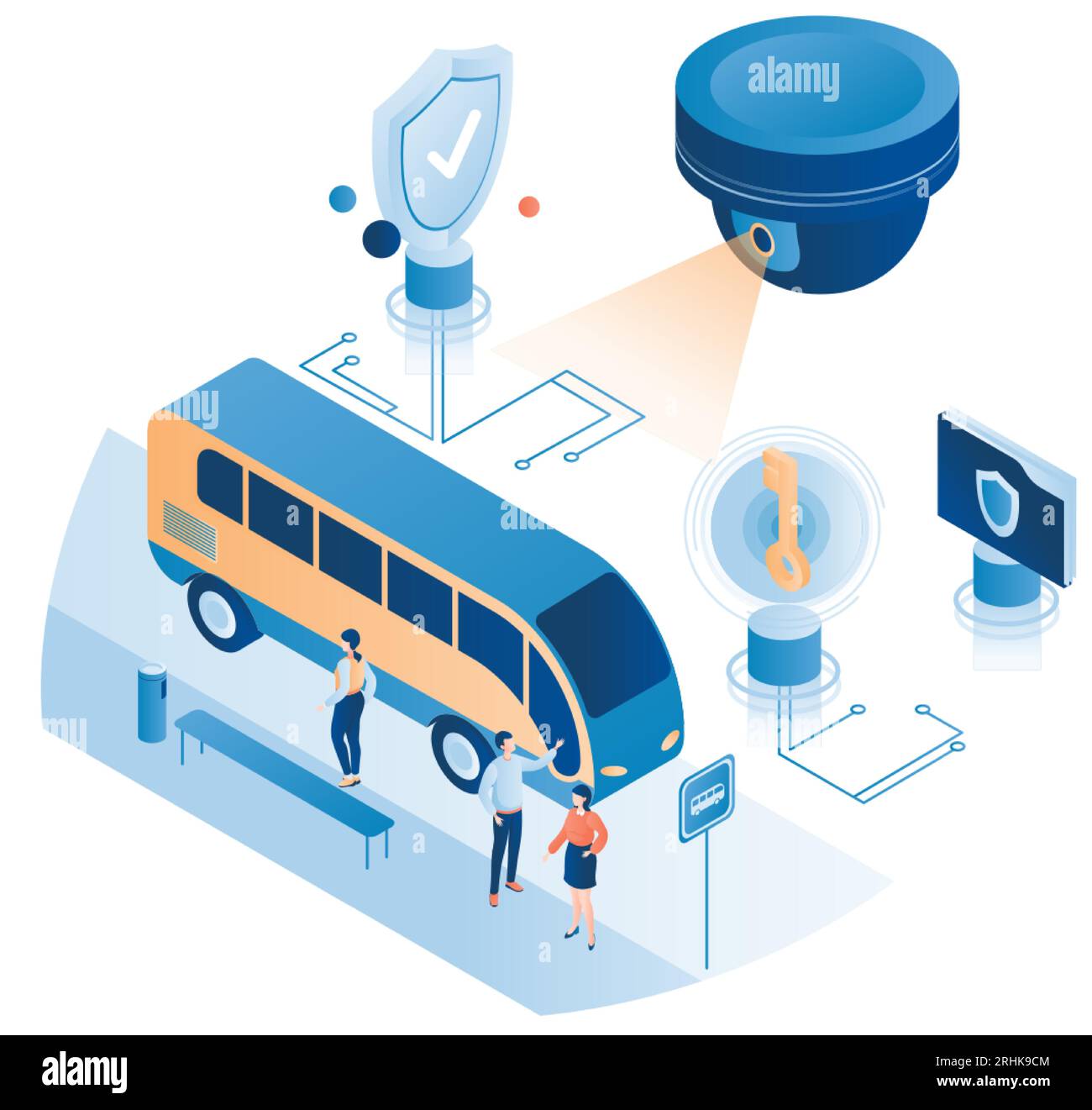 Security camera on public Stock Vector Images - Alamy