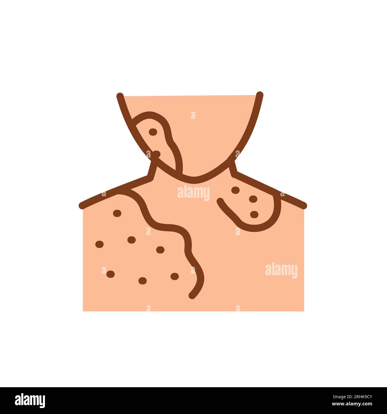 Psoriasis Line Icon Dermatology Disease Skin Problem Stock Vector