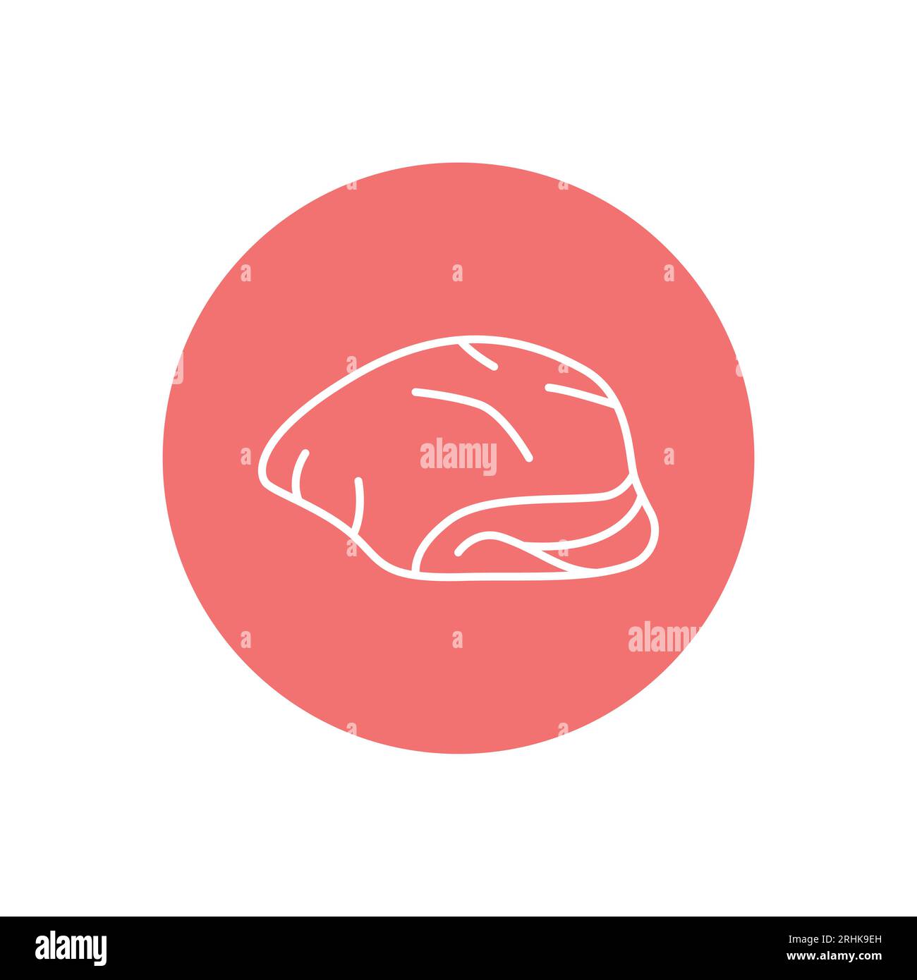 Beef liver color line icon. Cutting meat. Pictogram for web page ...