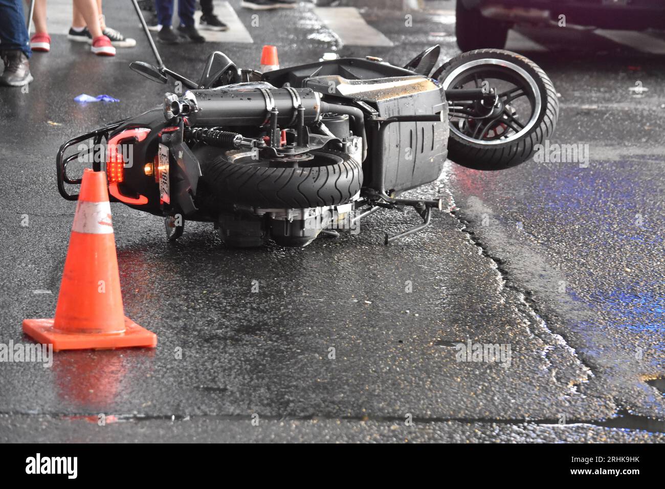 Motorcycle accident scene hi-res stock photography and images - Alamy