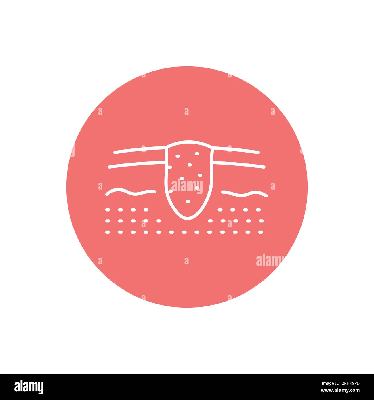 Skin Cancer Black Line Icon Dermatology Disease Skin Problem Stock