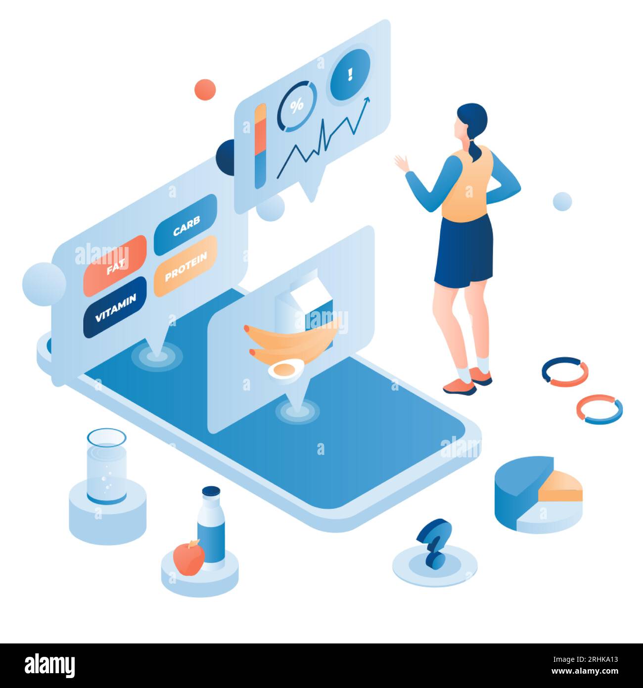 Fit woman using fitness Stock Vector Images - Alamy