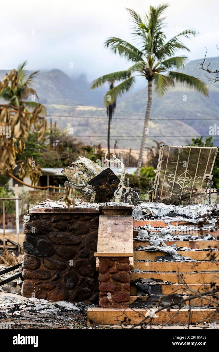 Properties destroyed by fire are seen in Lahaina, Hawaii Wednesday, Aug ...