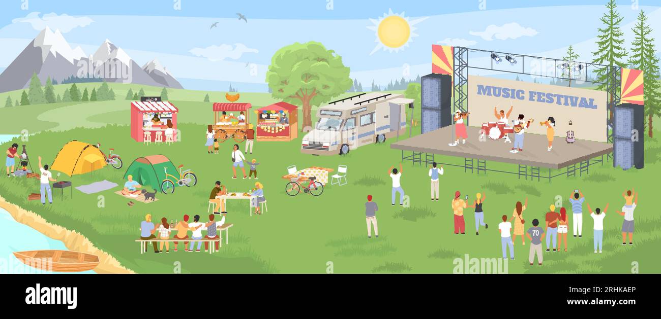 Summer festival live music Stock Vector Images - Alamy