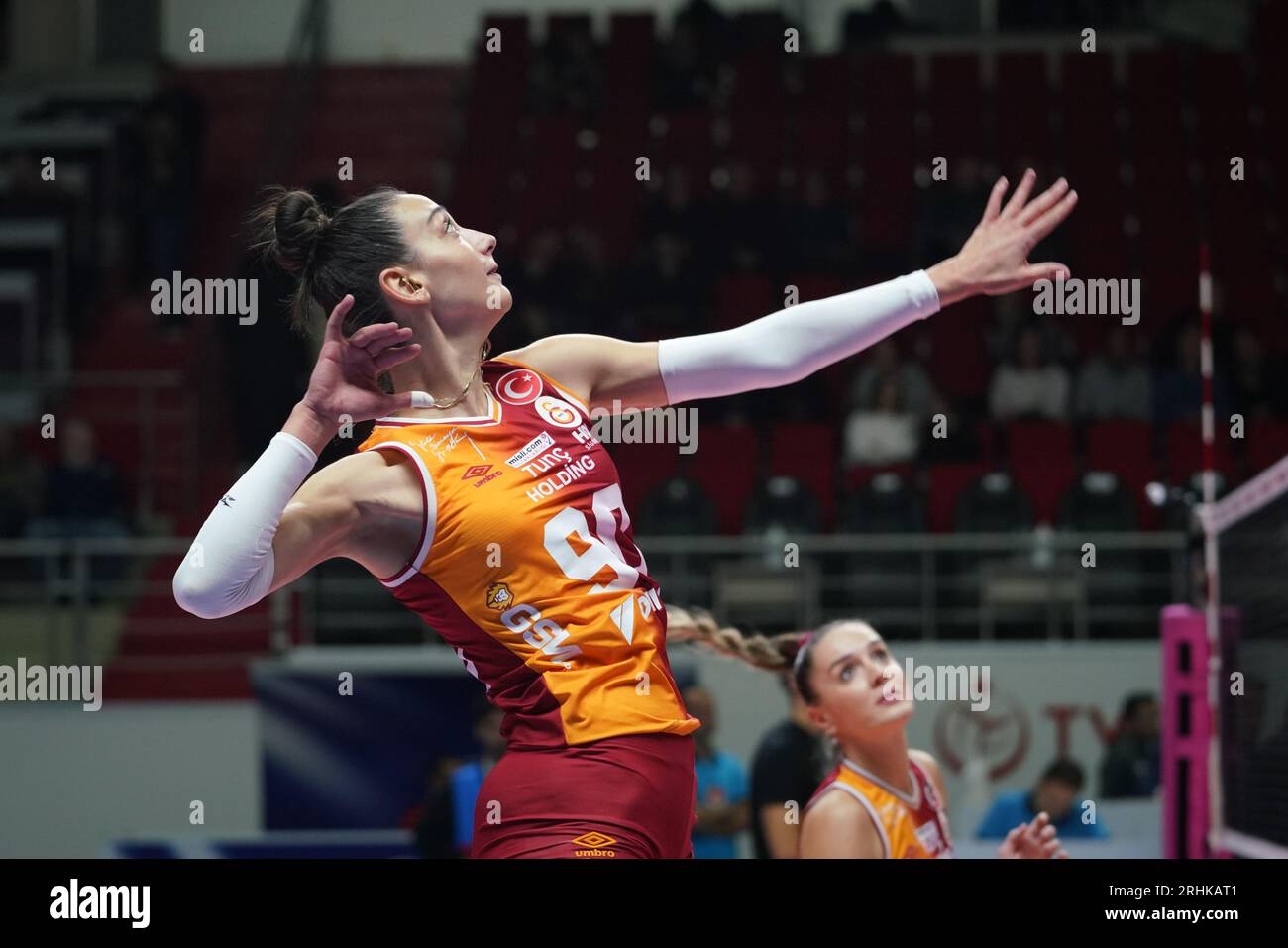 ISTANBUL, TURKIYE - DECEMBER 10, 2022: Fulden Ural warming up before ...
