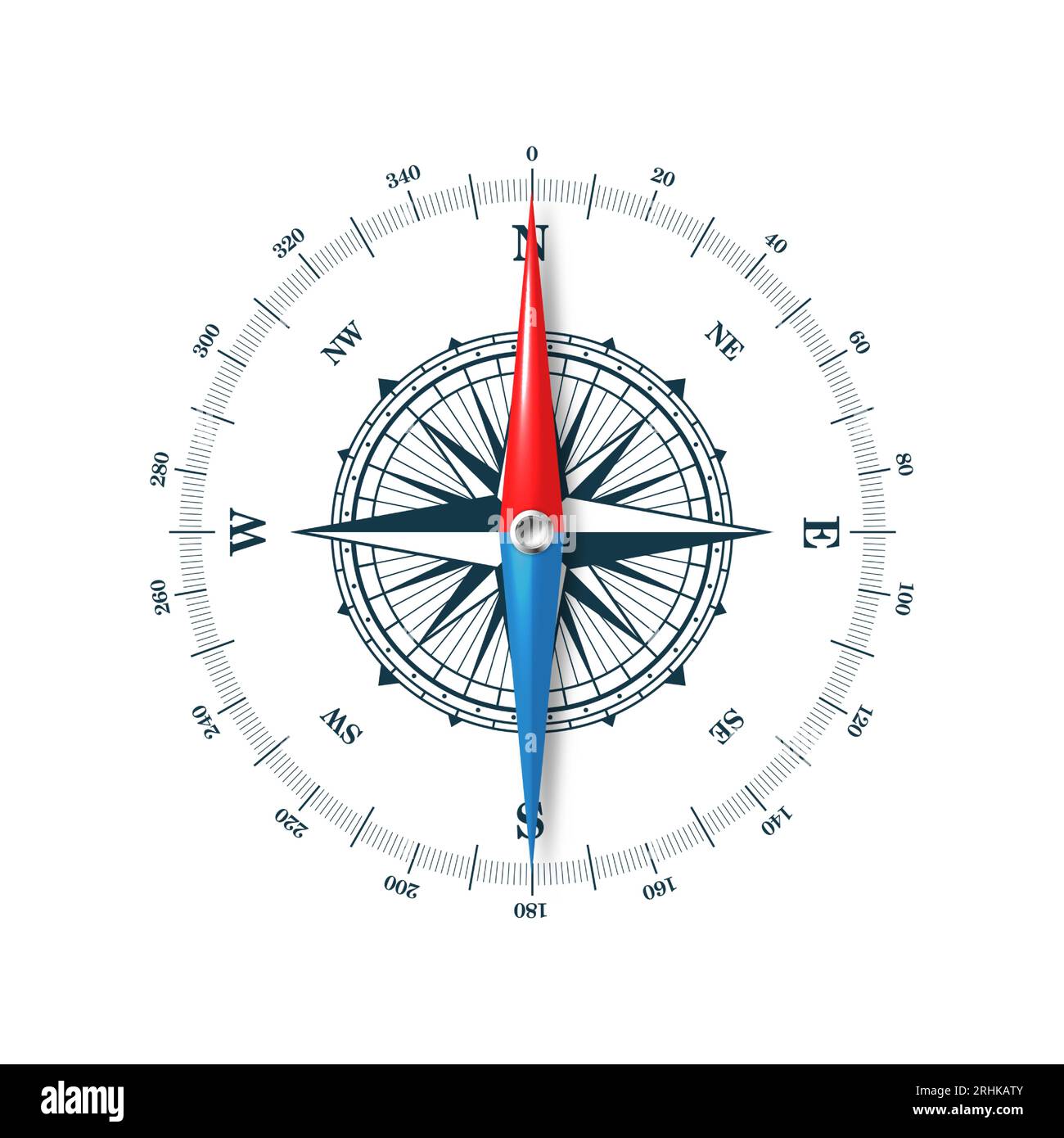 Wind Rose Compass With Degrees
