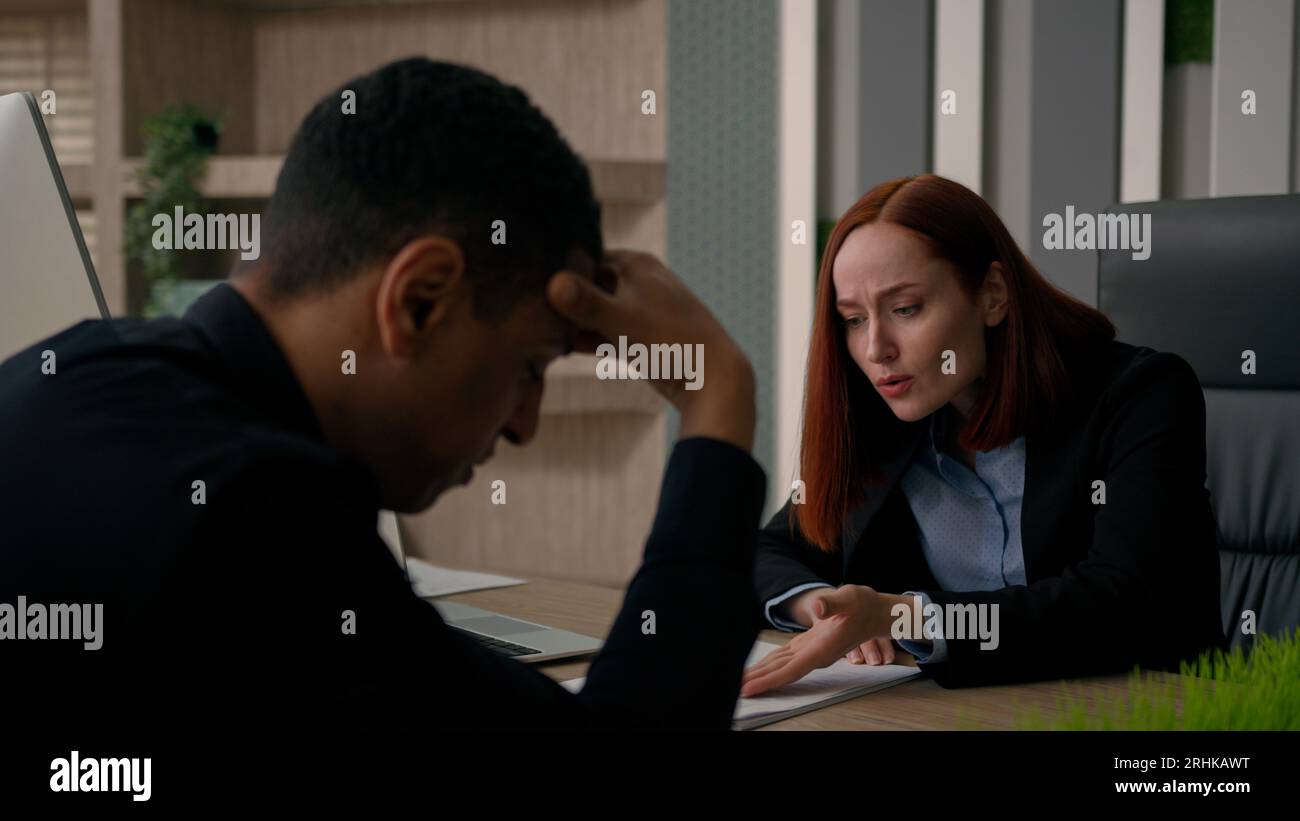 Angry male ceo talking multiethnic hi-res stock photography and images ...