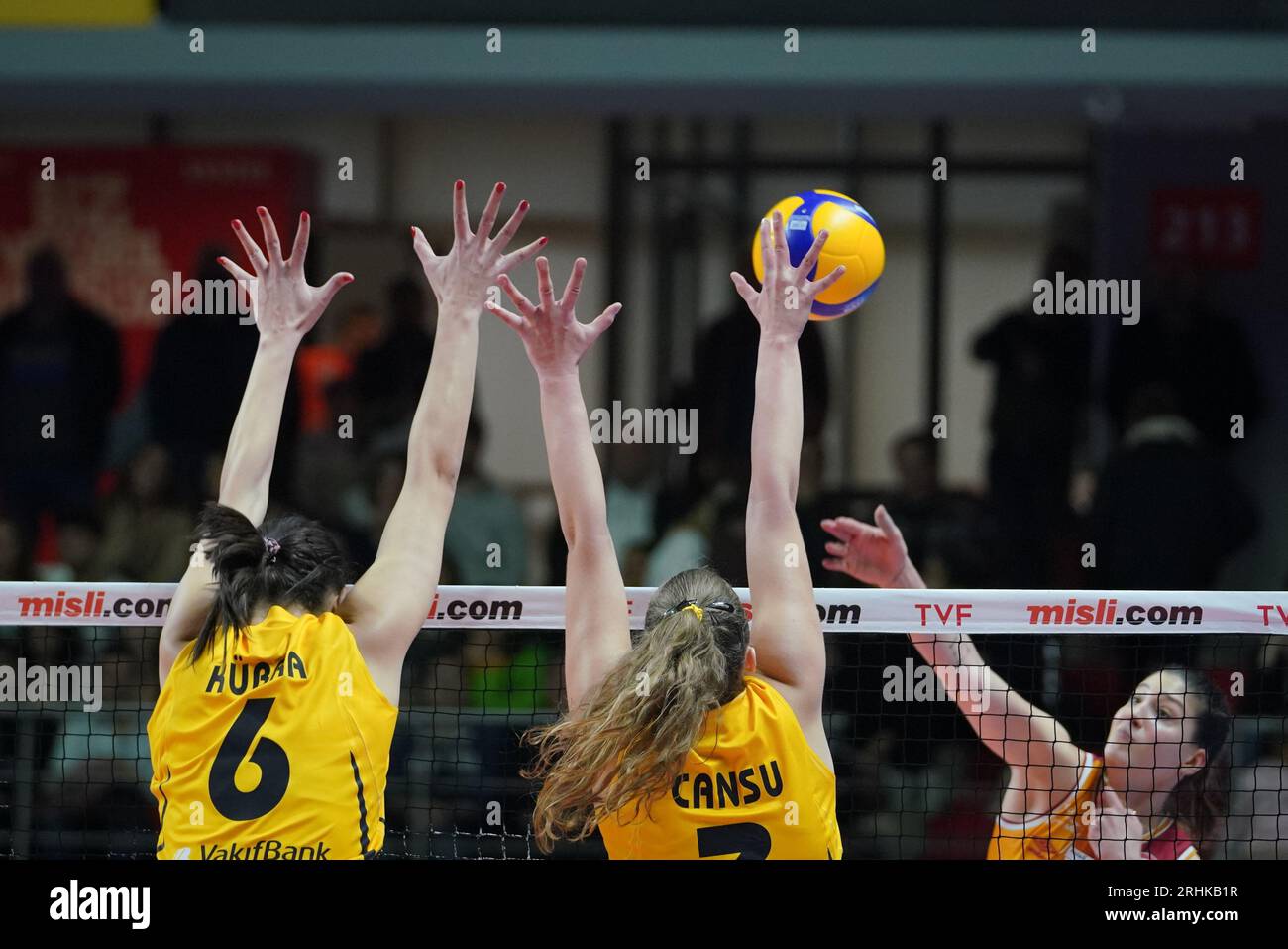 ISTANBUL, TURKIYE - DECEMBER 10, 2022: Kubra Akman and Cansu Ozbay in ...