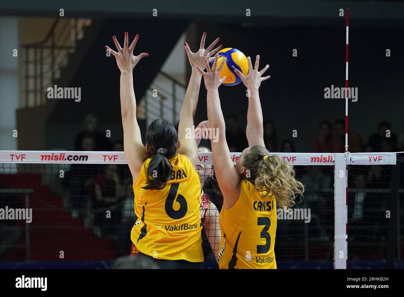 ISTANBUL, TURKIYE - DECEMBER 10, 2022: Kubra Akman and Cansu Ozbay in ...