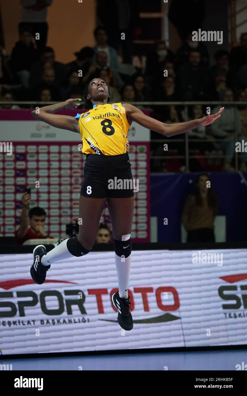 ISTANBUL, TURKIYE - DECEMBER 10, 2022: Paola Egonu serves during ...