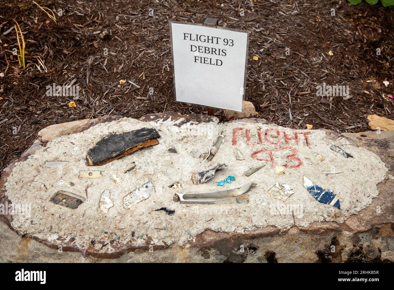 Debris field items from the crash of Flight 93 on 9/11 displayed at the ...