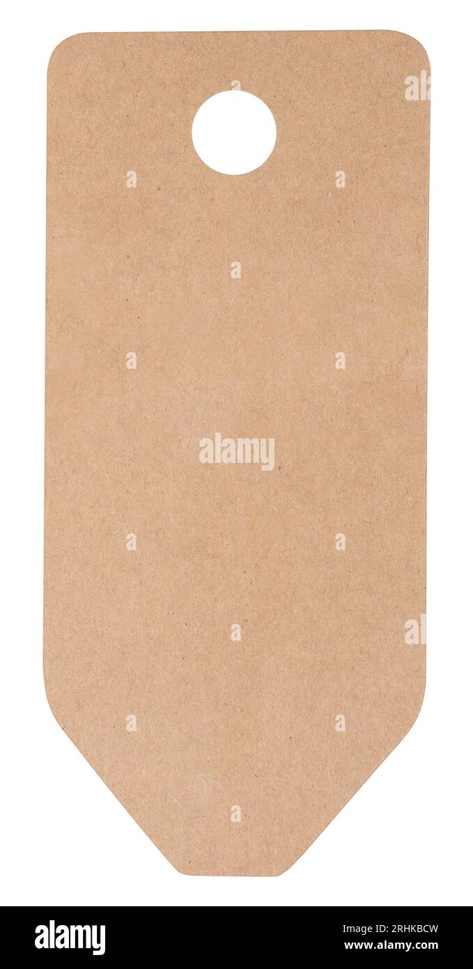 Blank brown rectangular brown paper tag on a white background, template ...