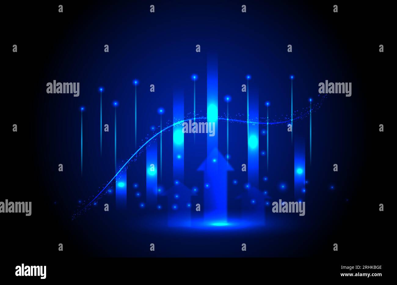 Financial chart with growing indicators, growth dynamics in business ...