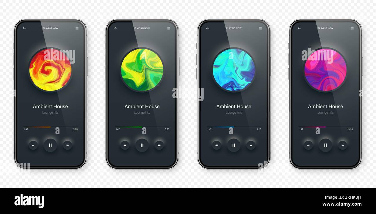 Online audio player user interface, smartphone app UI design. Music ...