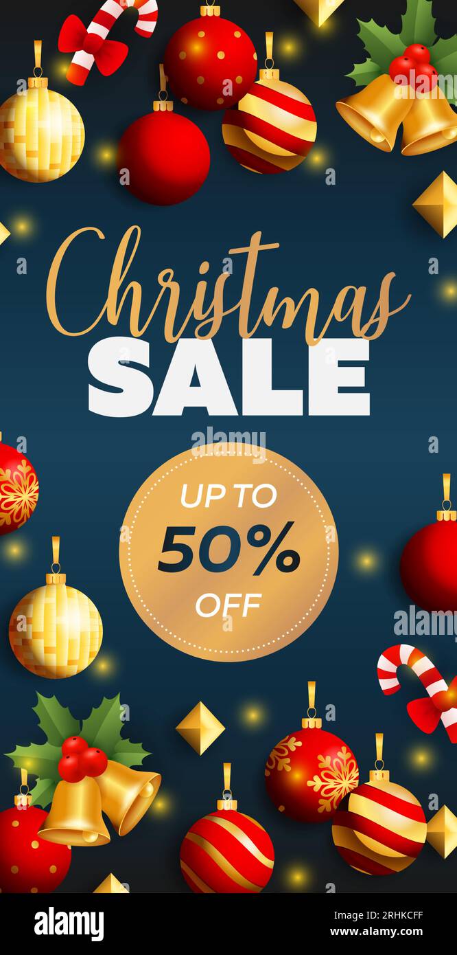 Christmas Sale flyer design with balls Stock Vector Image & Art - Alamy