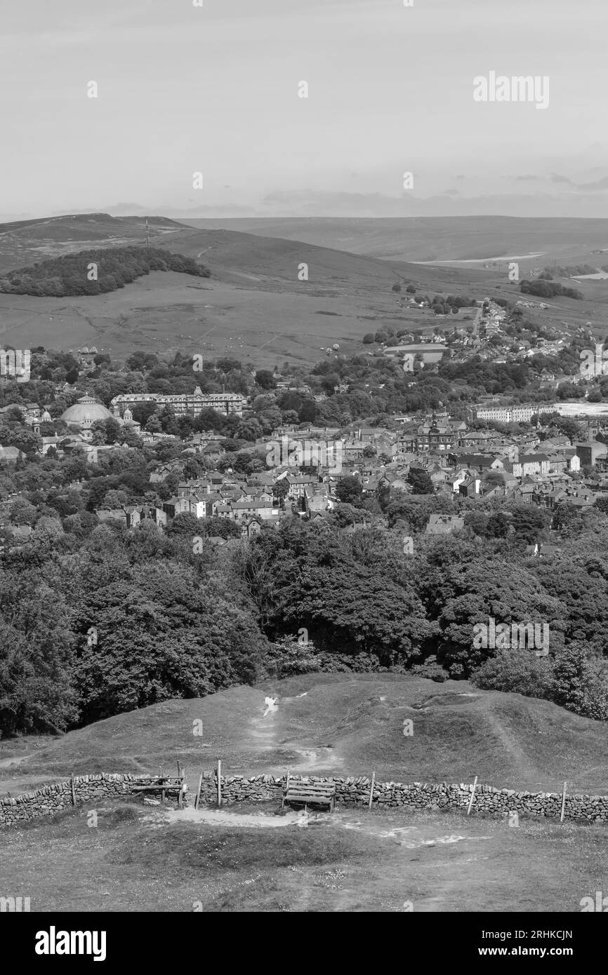 View from Buxton Country Park of Buxton town in the Peak District Stock ...