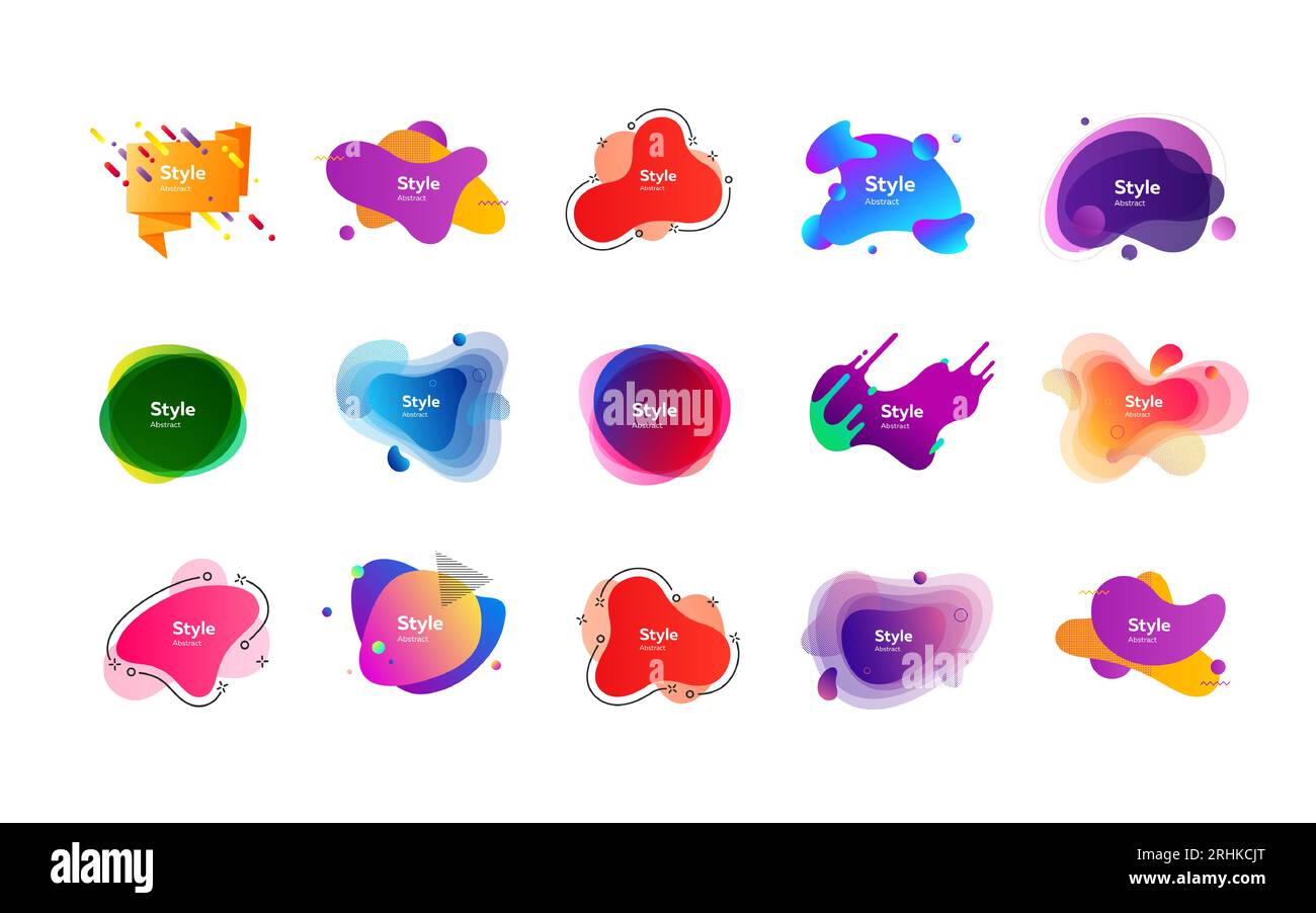 Neon colored liquid figures set Stock Vector Image & Art - Alamy