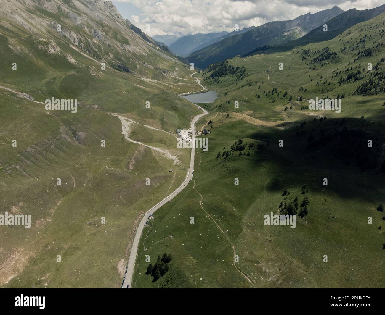 Colle della Maddalena, Cuneo, Piedmont (Italy). July 2023. Aerial ...