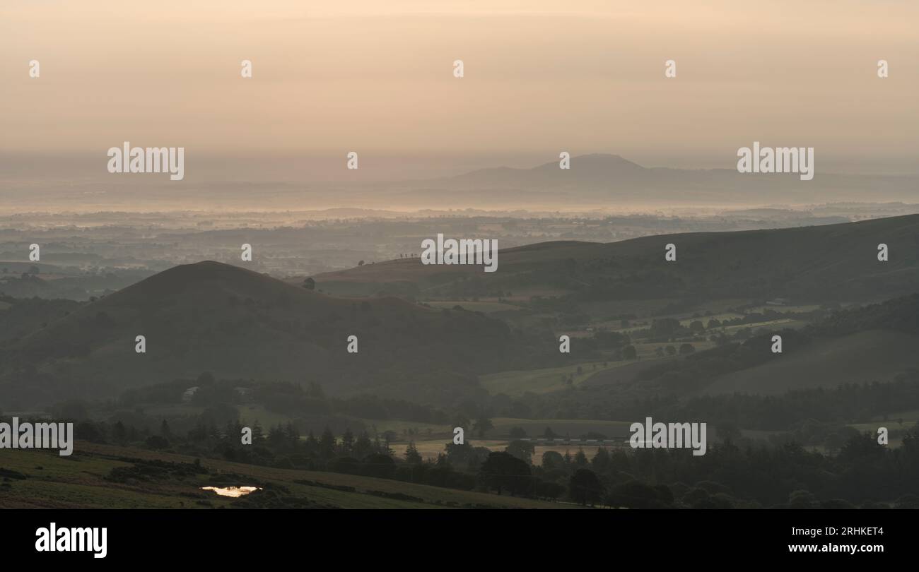 Quartzite outcrops and hazy views from Stiperstones National Nature ...