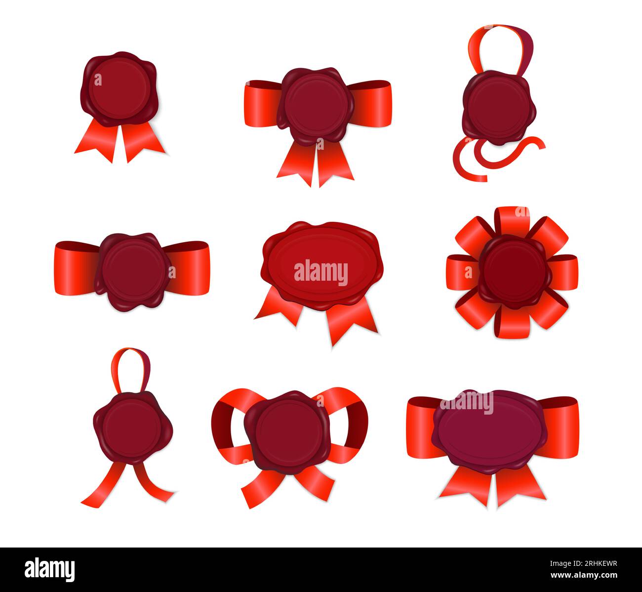 Candle stamp with red ribbons set Stock Vector Image & Art - Alamy
