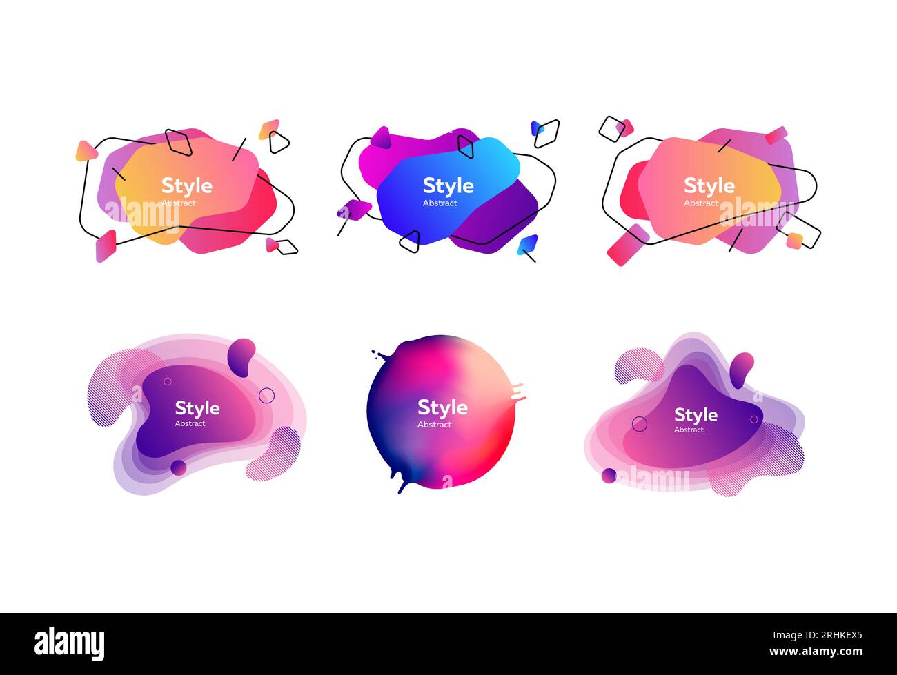 Set of flowing liquid elements in bright colors Stock Vector Image ...