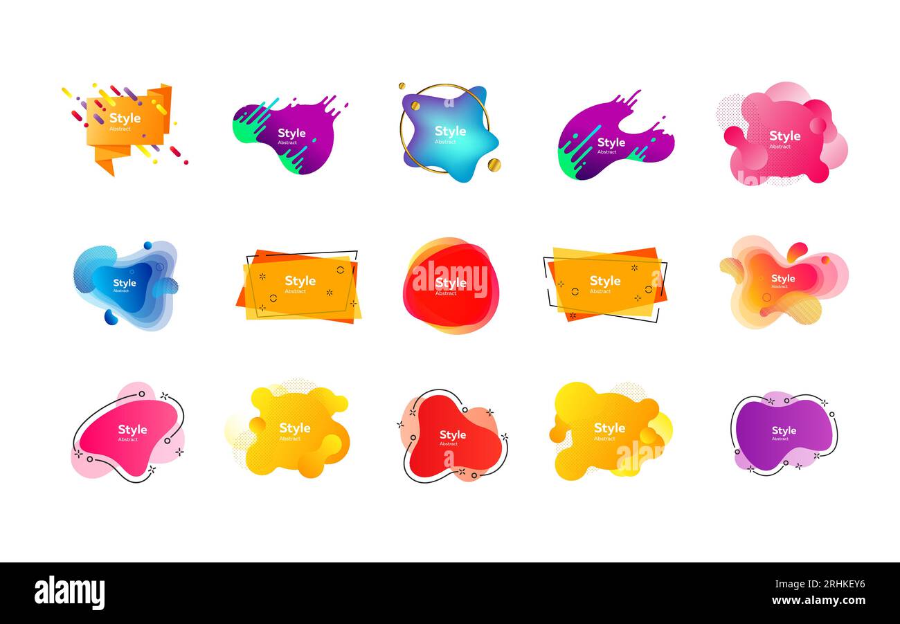 Set of bright multi-colored design elements Stock Vector Image & Art ...