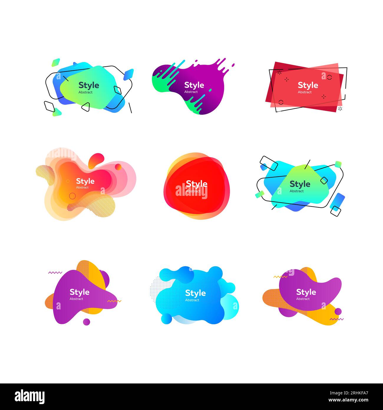 Set of bright geometric liquid shapes Stock Vector Image & Art - Alamy