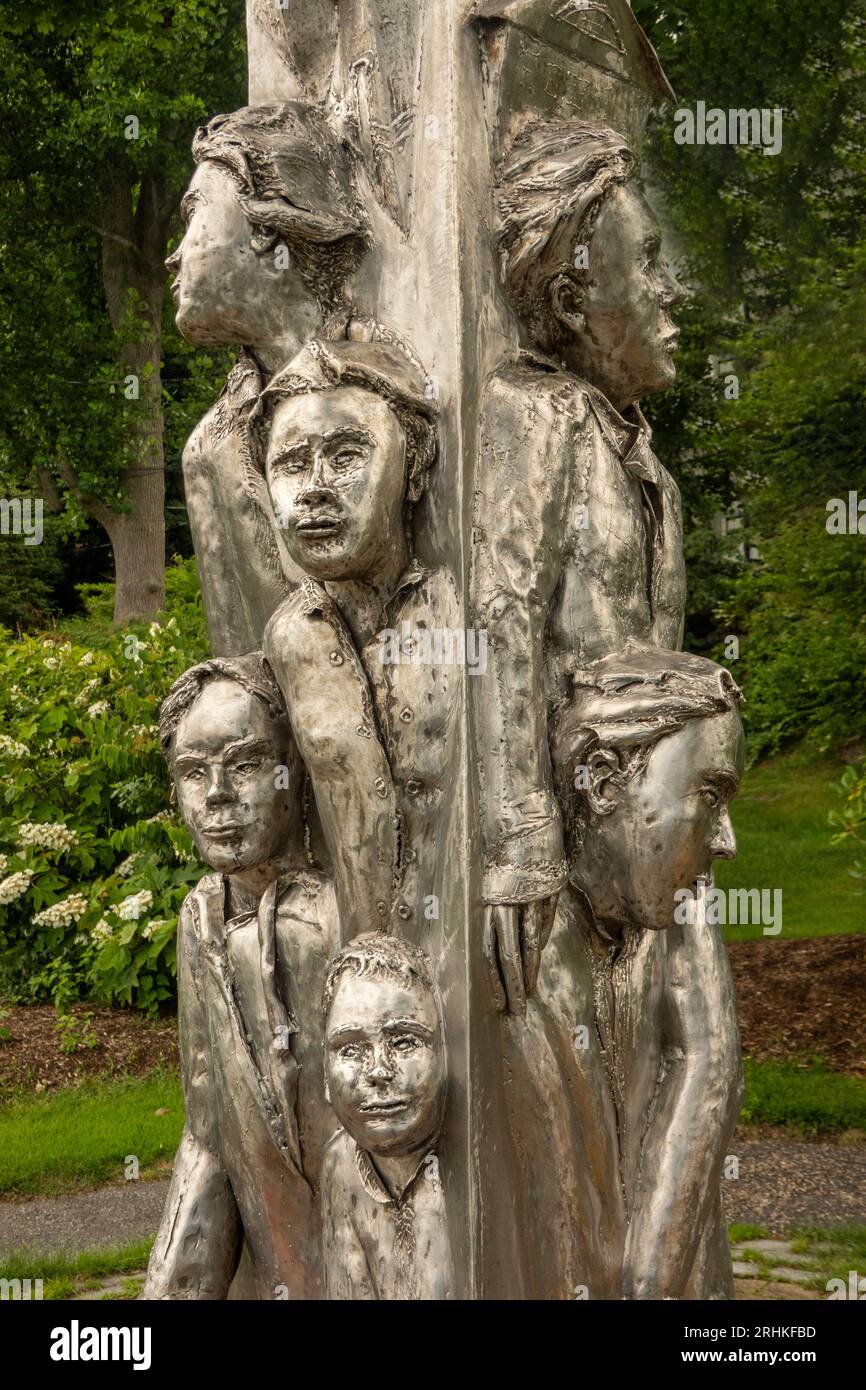 Human migration monuments stainless steel panel cultures hi-res stock ...