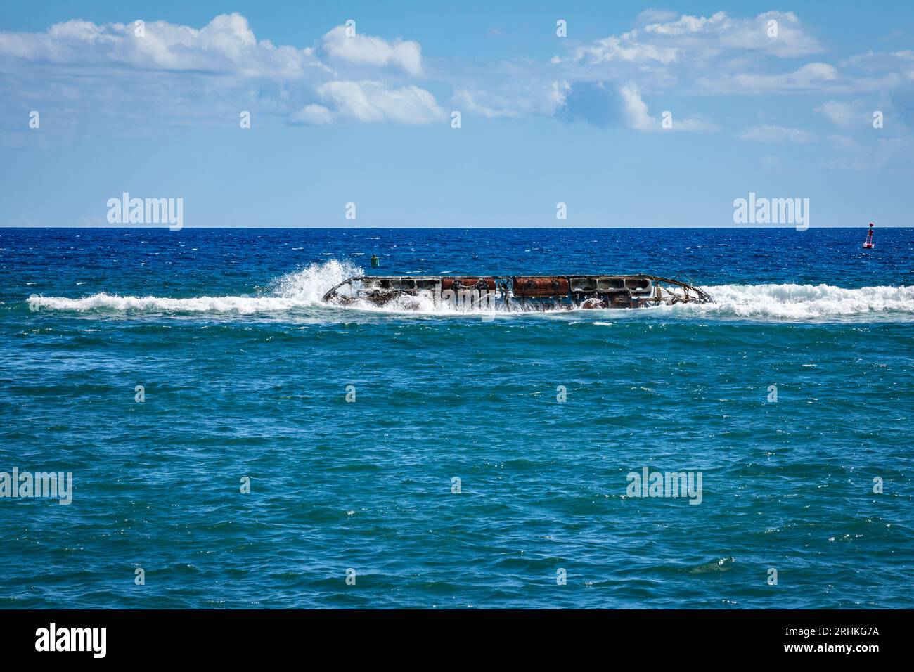 Lahaina, United States. 16 August, 2023. The burnt remains of a boat ...