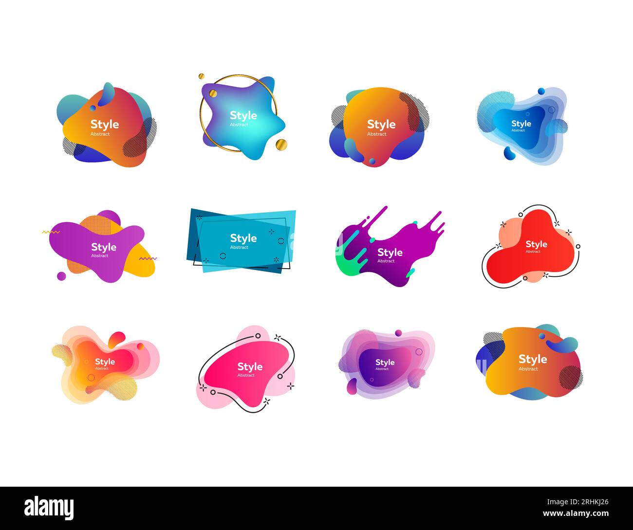 Set of muted multi-colored abstract shapes Stock Vector Image & Art - Alamy