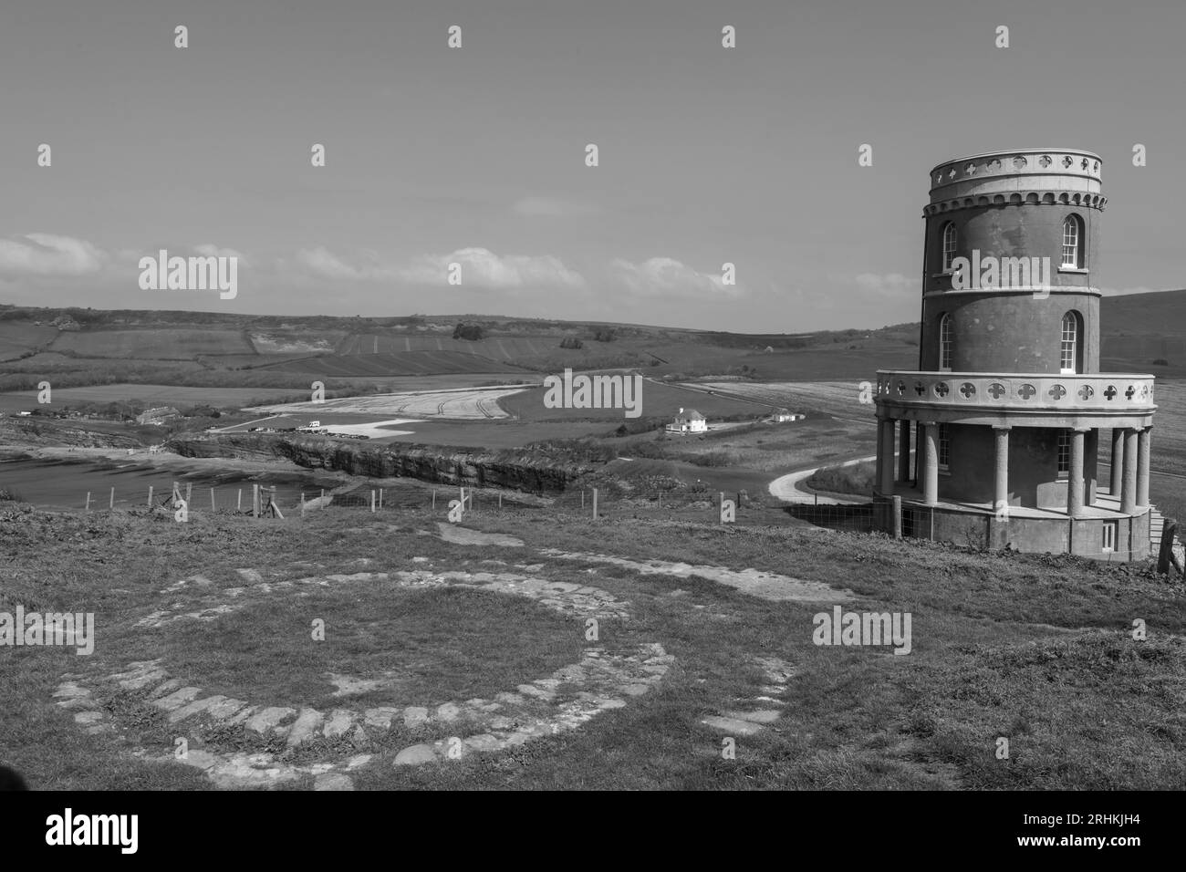 Clavell Tower overlooking Kimmeridge Bay in Dorset Stock Photo - Alamy