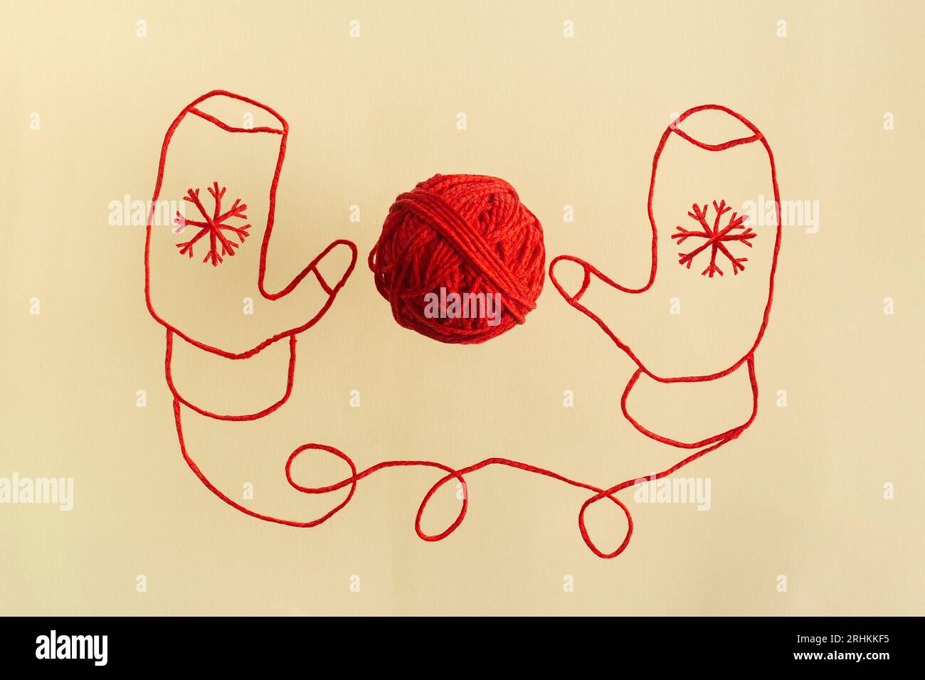 Knit mittens drawing hi-res stock photography and images - Alamy