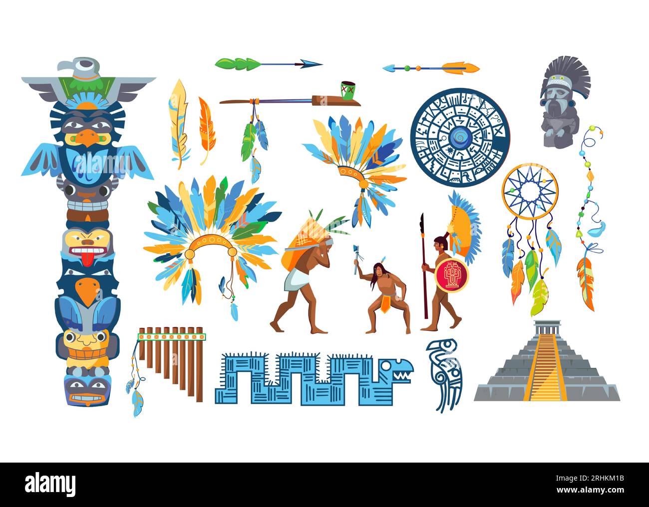 Ancient mayan people illustration hi-res stock photography and images ...
