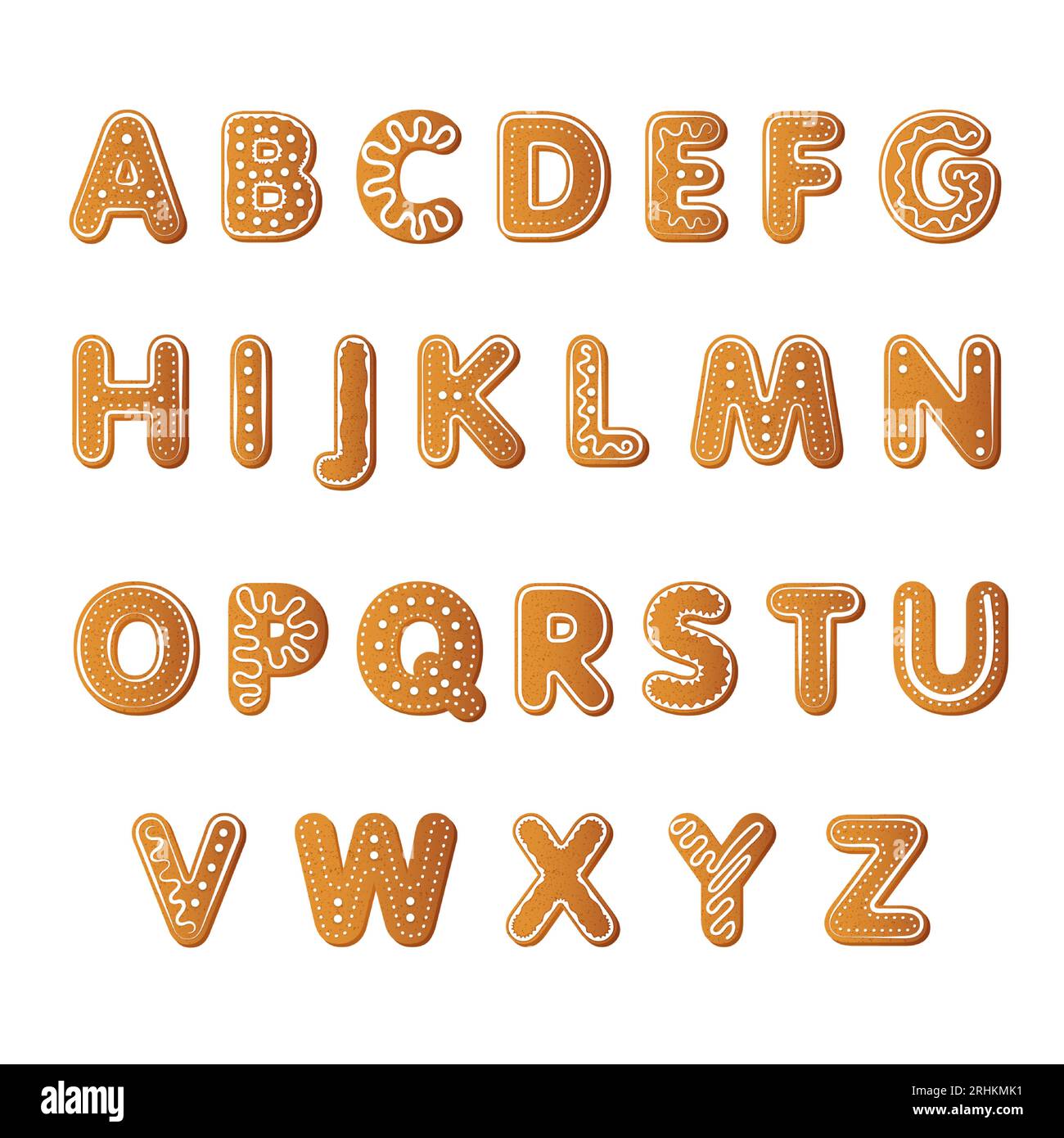 Ginger cookies alphabet Stock Vector Image & Art - Alamy
