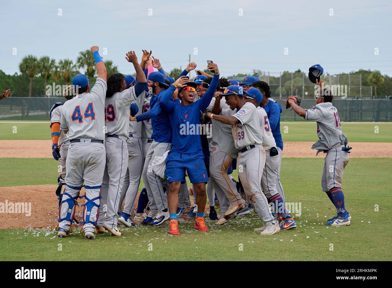 FCL Mets celebrate clinching the East Division Title after the final ...